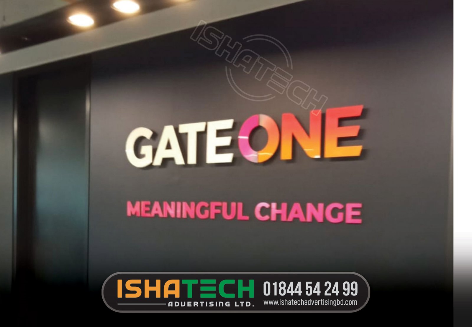 Acrylic 3D LED Name Plate with Backlit Acrylic Panel