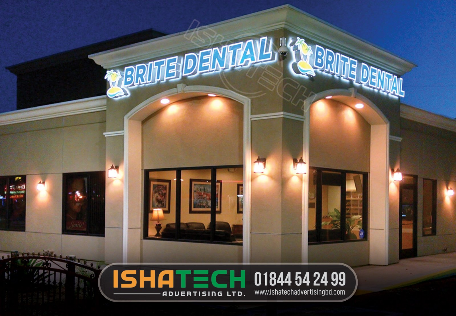 Acrylic LED Letter Sign Board with Side Lit Effect