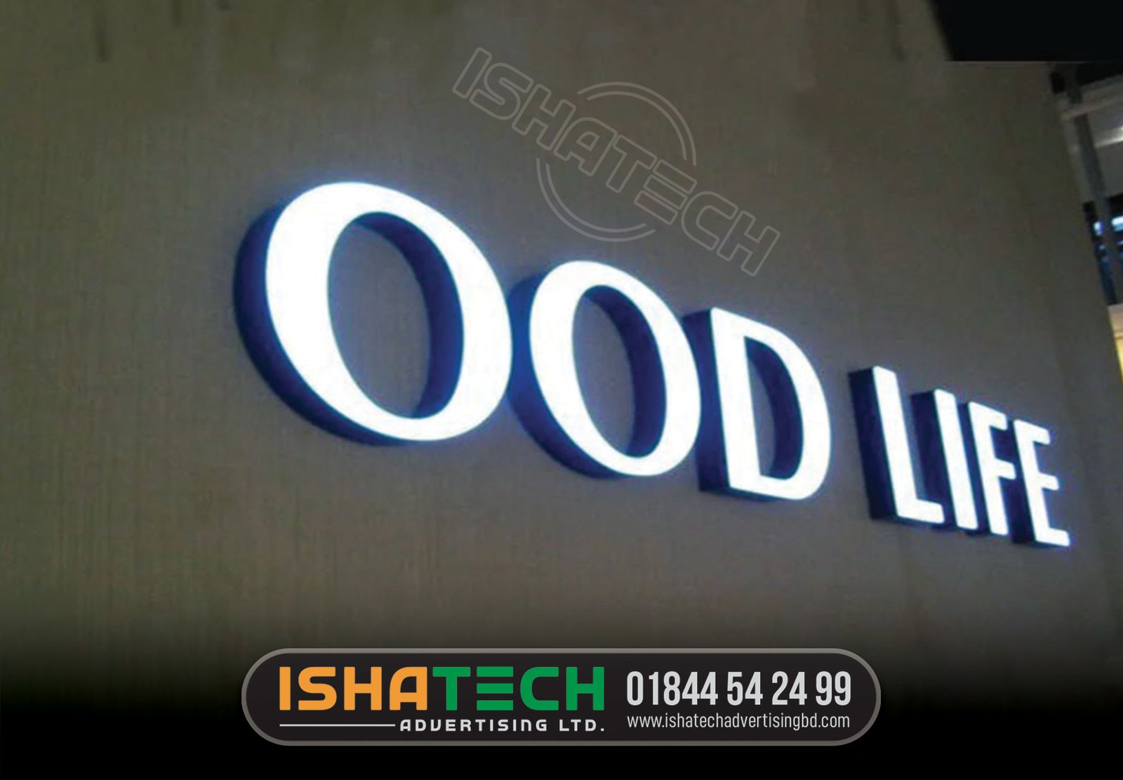 Acrylic LED Name Plate for Shop Front