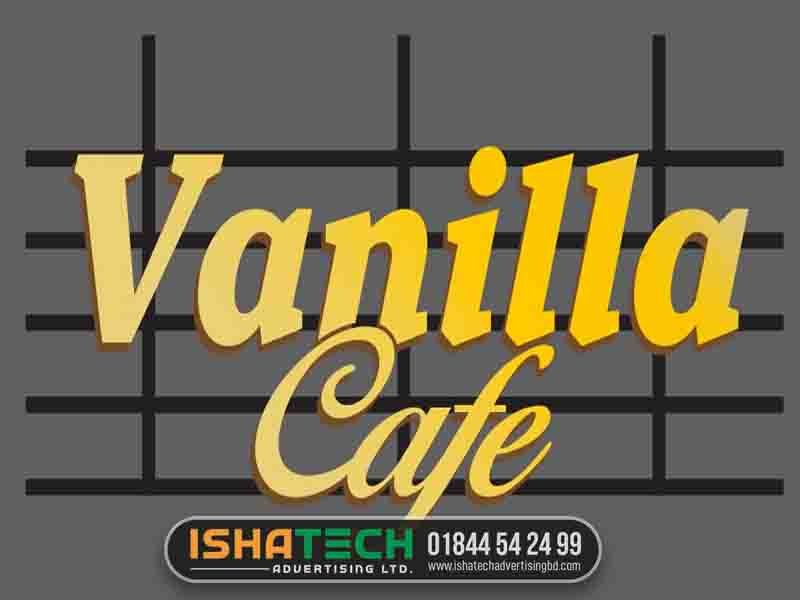 Yellow Acrylic LED Nameplate for Cafe